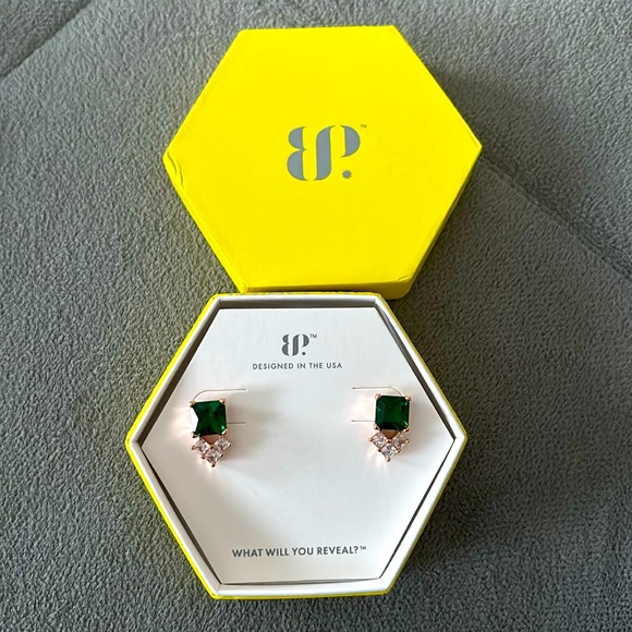 Bomb Party | Jewelry | Bomb Party By The Way Emerald Stud Earrings ...